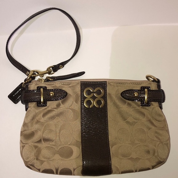 Coach | Bags | Coach Tan And Brown Small Bag | Poshmark